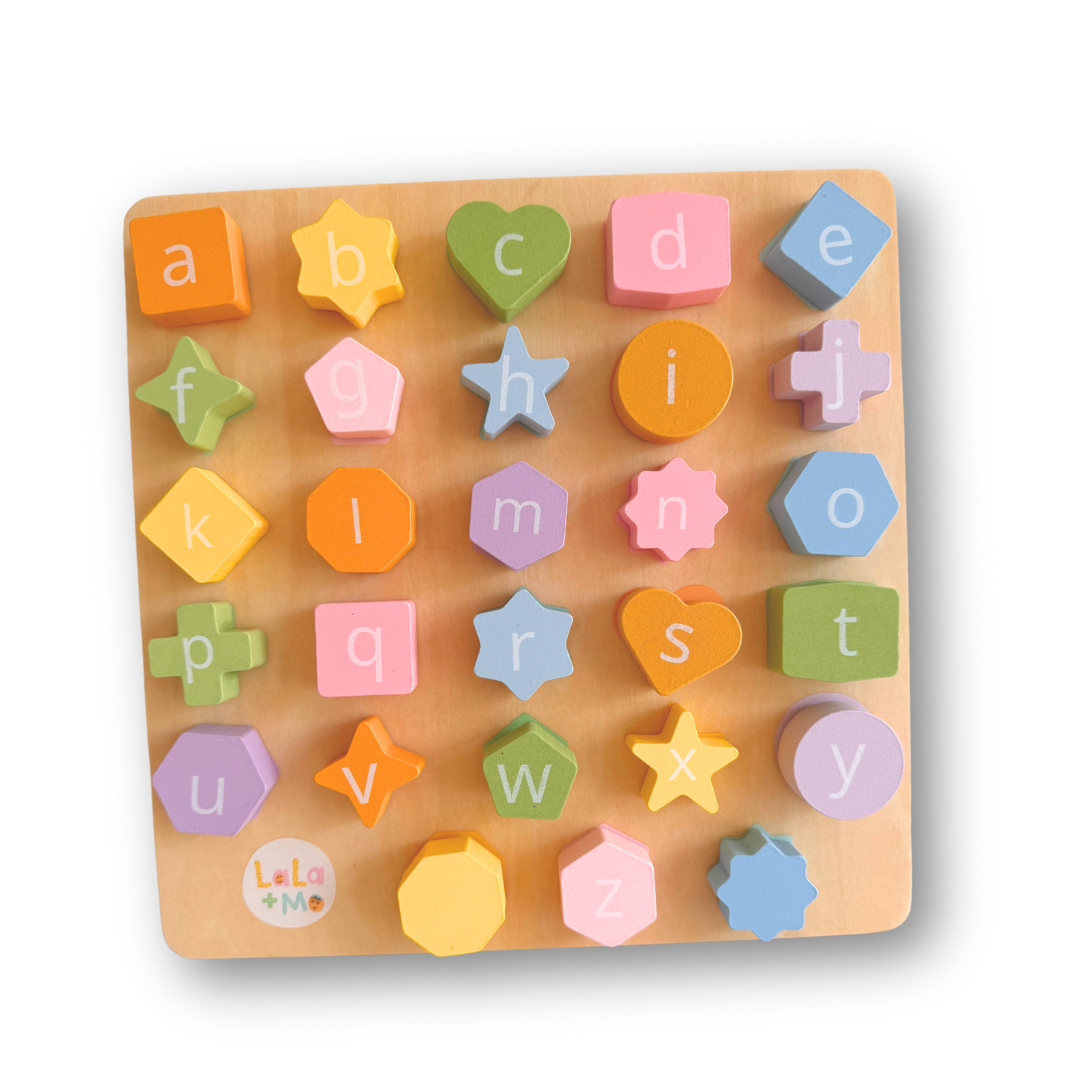English/Arabic Alphabet Bolt & Board- Arabic, Wooden Kids Toys – Lala + Mo