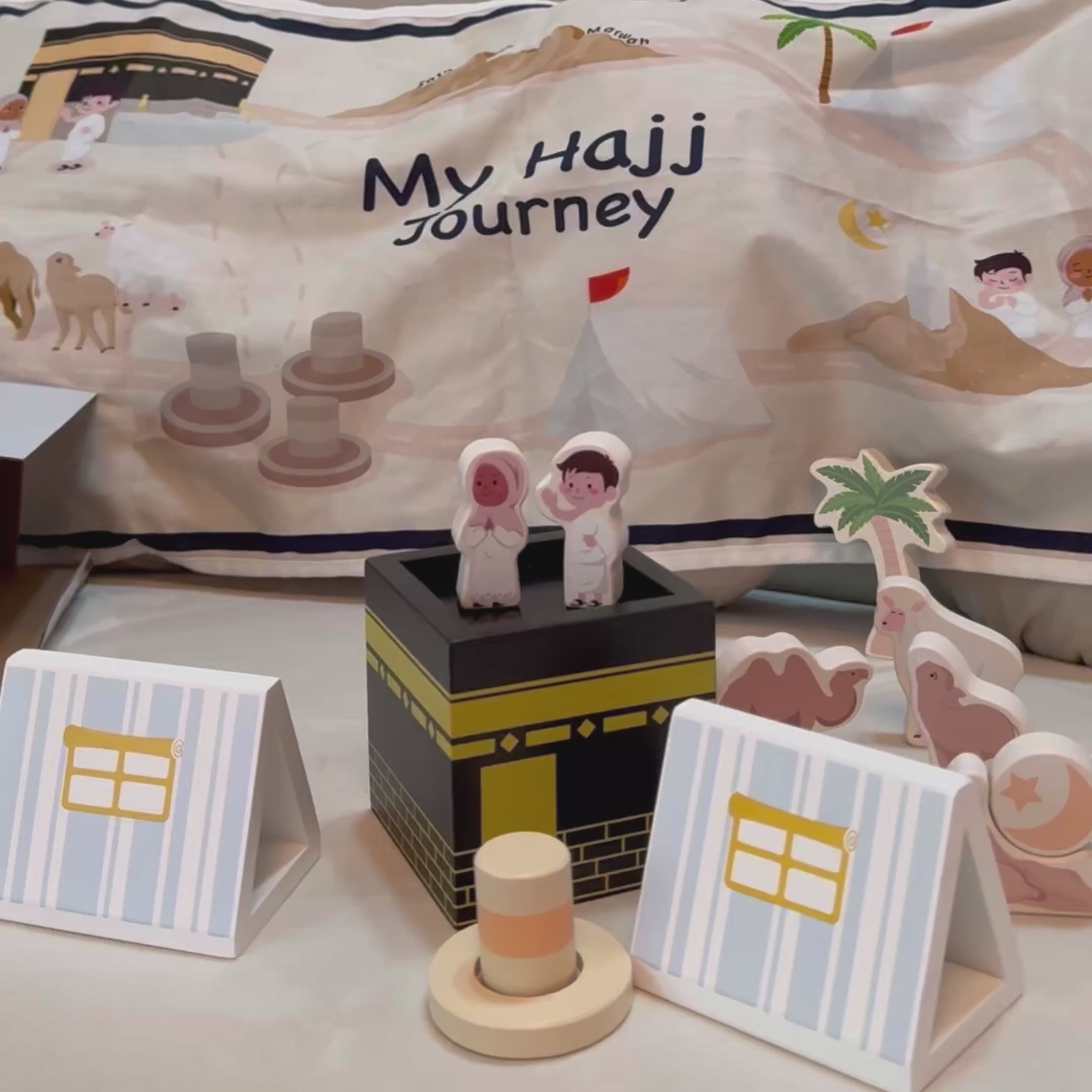 Hajj Rites Blocks and Playmat- Wooden, Islamic Kids Toys – Lala + Mo